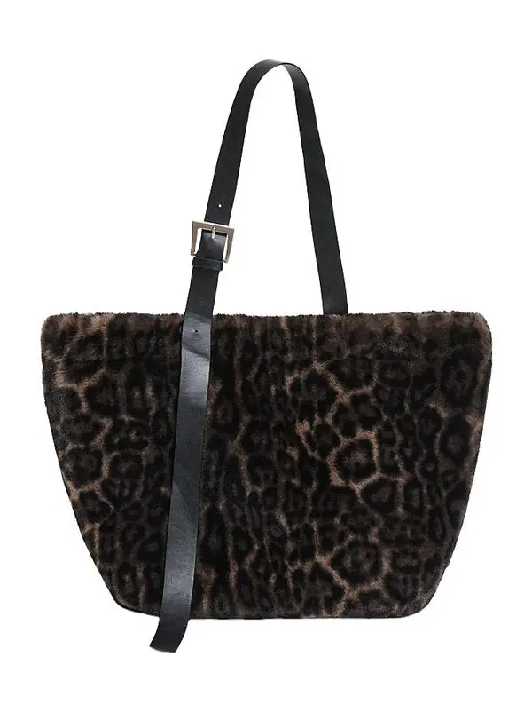 Apparis Esti Leopard Print Faux Fur Tote - Dark Leopard