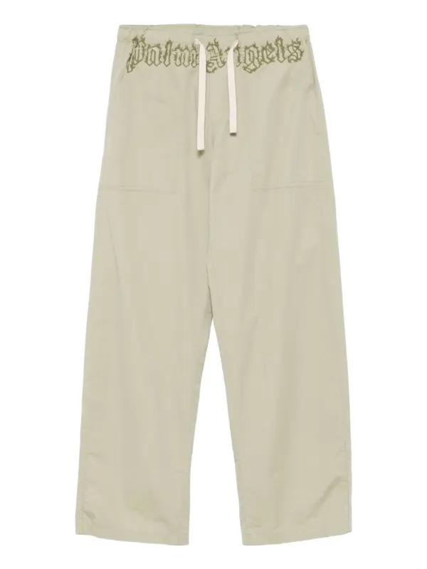 Palm Angels Logo-waist Trousers - Green