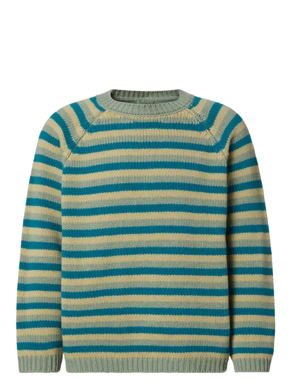 BODE Mossy Glen Striped Wool Sweater - Green
