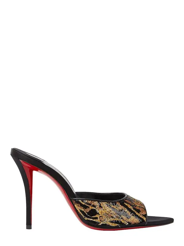 CHRISTIAN LOUBOUTIN Miss Z Sequin Mules - Black