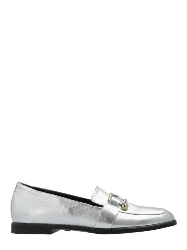 Furla Logo Plaque Loafers - Grey