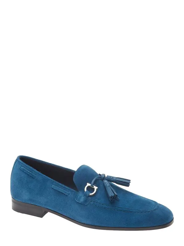 FERRAGAMO Basilea 2 Tassel Loafer - Teal Blue