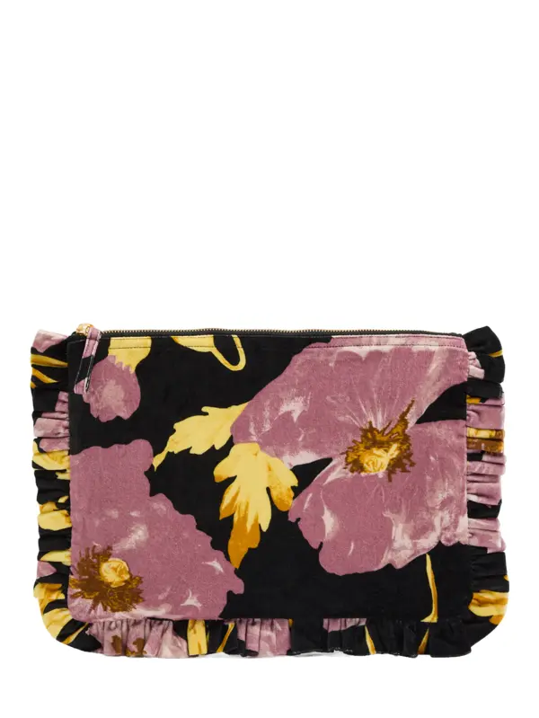 La DoubleJ Floral Velvet Hand Pochette - Multicoloured