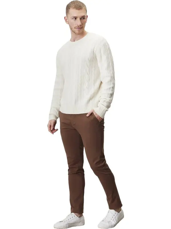 ITALIC Luke Cashmere Cable Knit Sweater - Cream