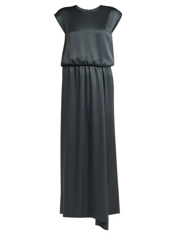 Giorgio Armani Long Double Silk Satin Gown - Dark Green