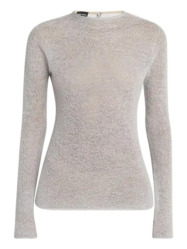 Giorgio Armani Textured Knit Top - Silver