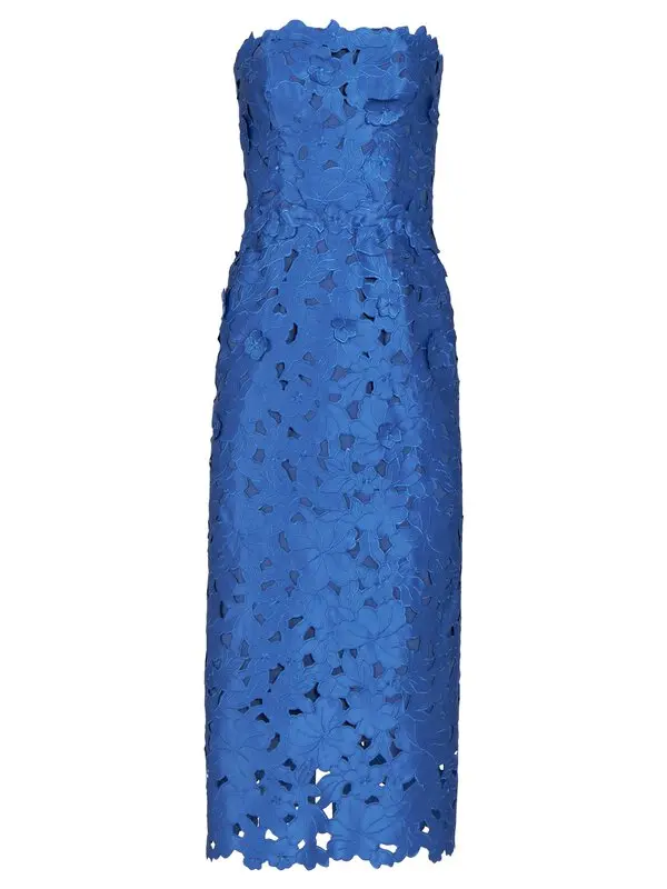 Costarellos Delmara Strapless Midi Dress - Blue