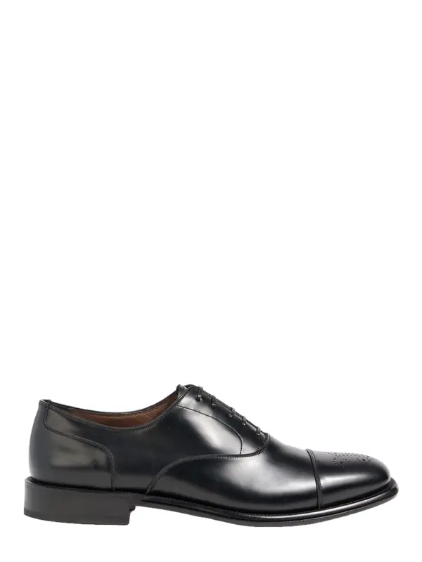 FERRAGAMO Maxime Leather Brogues - Black