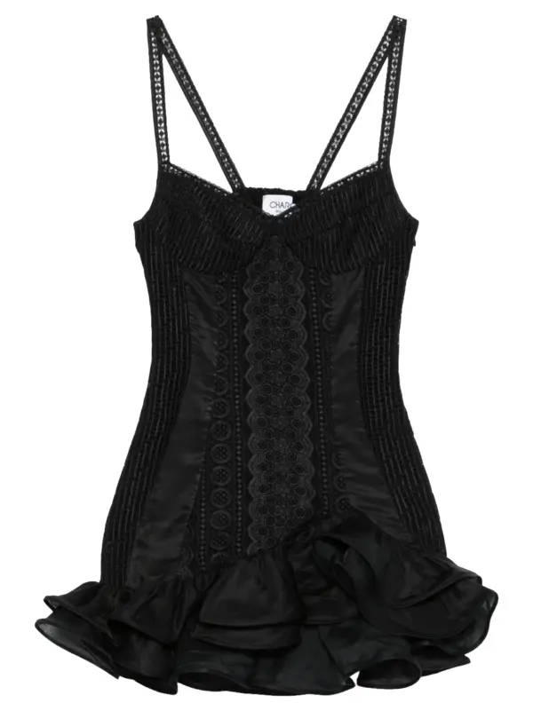 Charo Ruiz Ibiza Embroidered Mini Dress - Black
