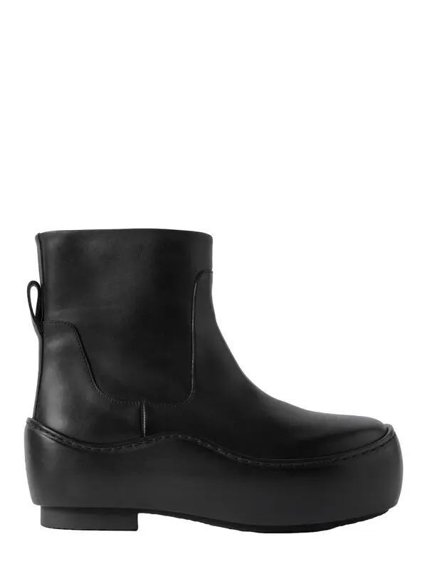 JIL SANDER Exaggerated-sole Leather Chelsea Boots - Black