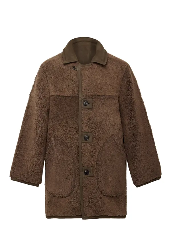 BODE Ranch Reversible Shearling Coat - Brown