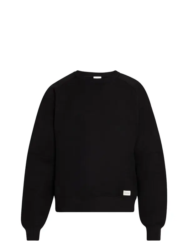 Saint Laurent Logo Patch Crewneck Sweatshirt - Nero