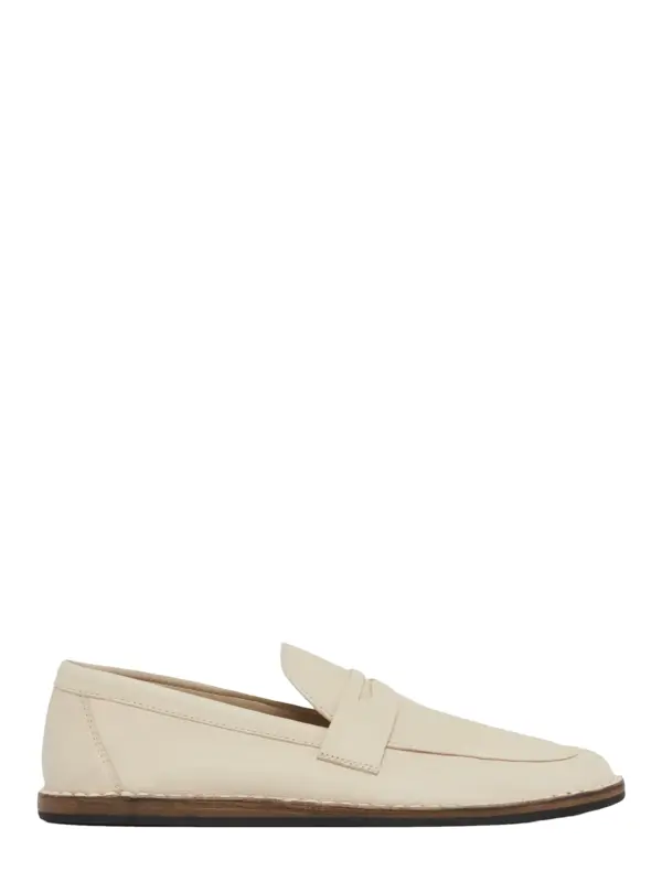 THE ROW Cary Leather Loafers - White
