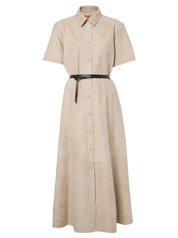 Altuzarra Kiera Suede Midi Dress - Beige