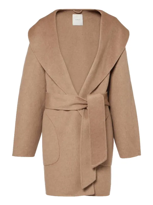 Varley Edgemere Wool-blend Wrap Coat - Beige