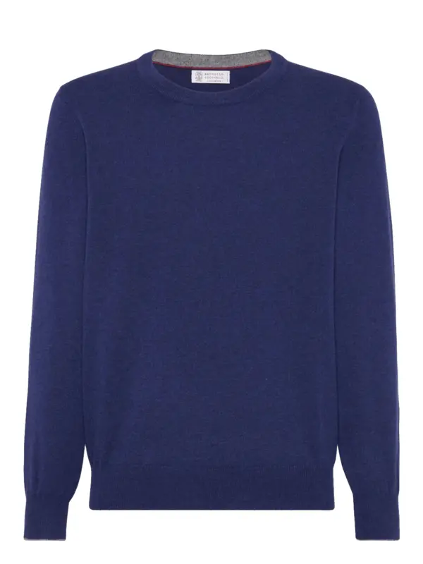 Brunello Cucinelli Cashmere Crew Neck Sweater - Blue