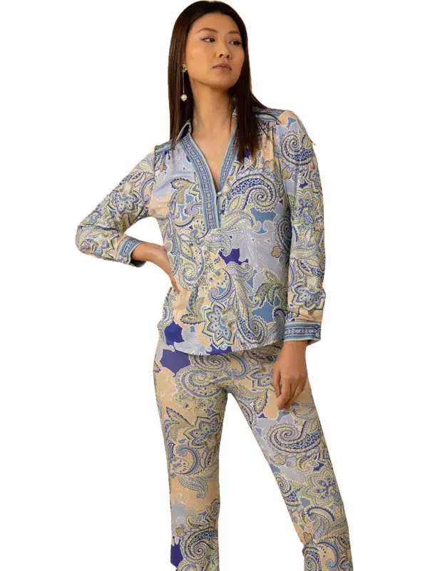 Hale Bob Anya Jersey Top - Blue