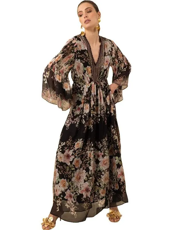 Hale Bob Alanna Chiffon Maxi Dress - Black