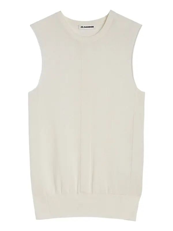 JIL SANDER Knitted Vest - White