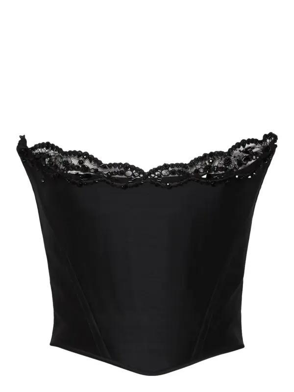 Dsquared2 Lace-detail Corset Top - Black