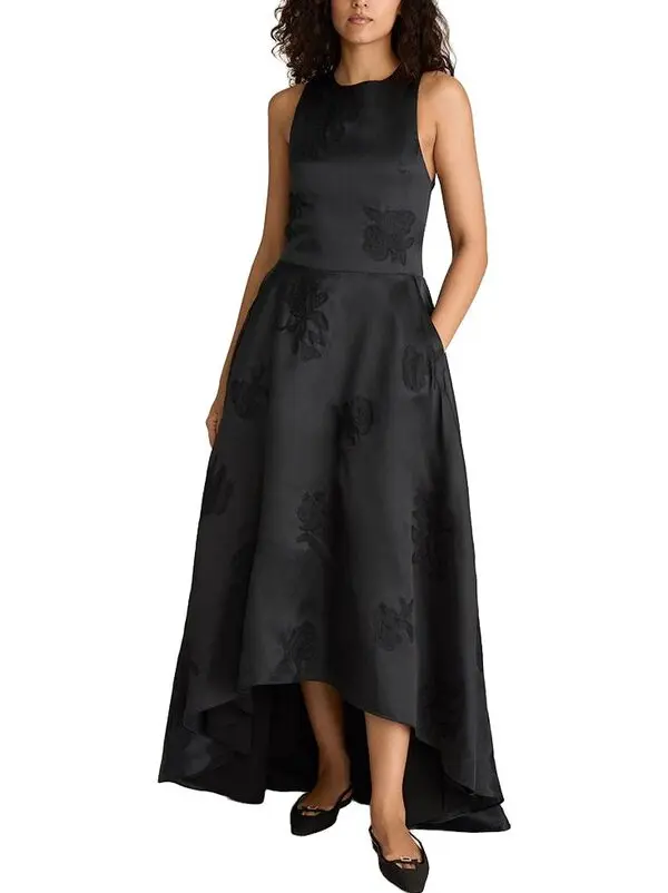 Rebecca Taylor Applique Sculptured Midi Dress - Black