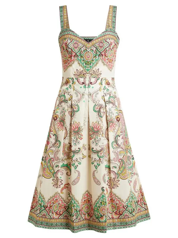 Etro Printed Cotton Midi Dress - Multi
