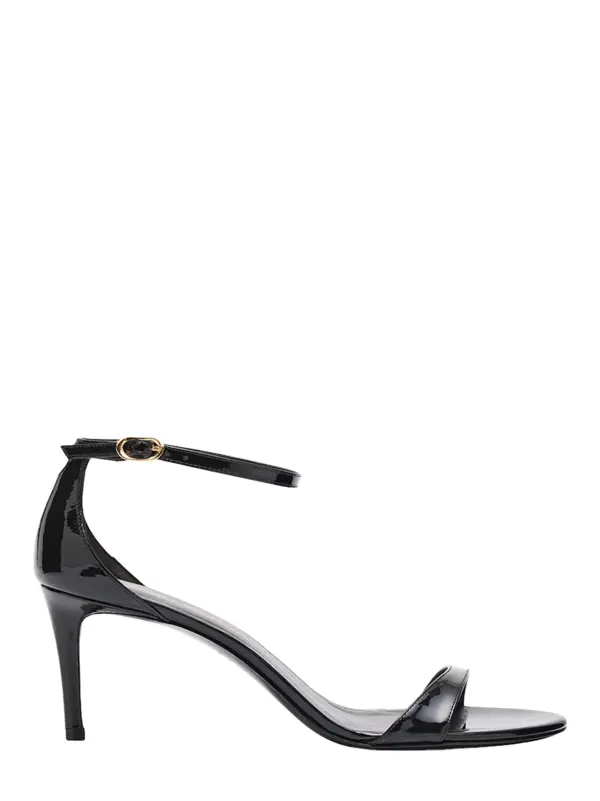 STUART WEITZMAN Nudist Ii 75 Patent Leather Sandals - Black