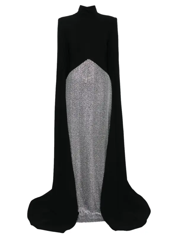 JEAN-LOUIS SABAJI Rhinestoned Maxi Dress - Black