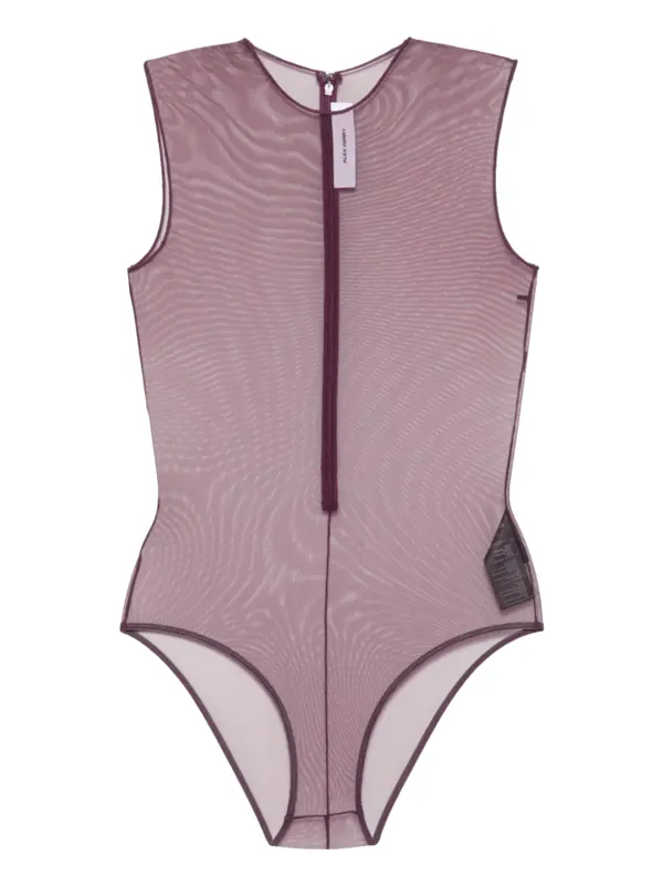 Alex Perry Crew-neck Mesh Bodysuit - Red