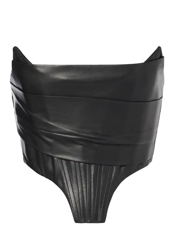 Alex Perry Leather Corset - Black
