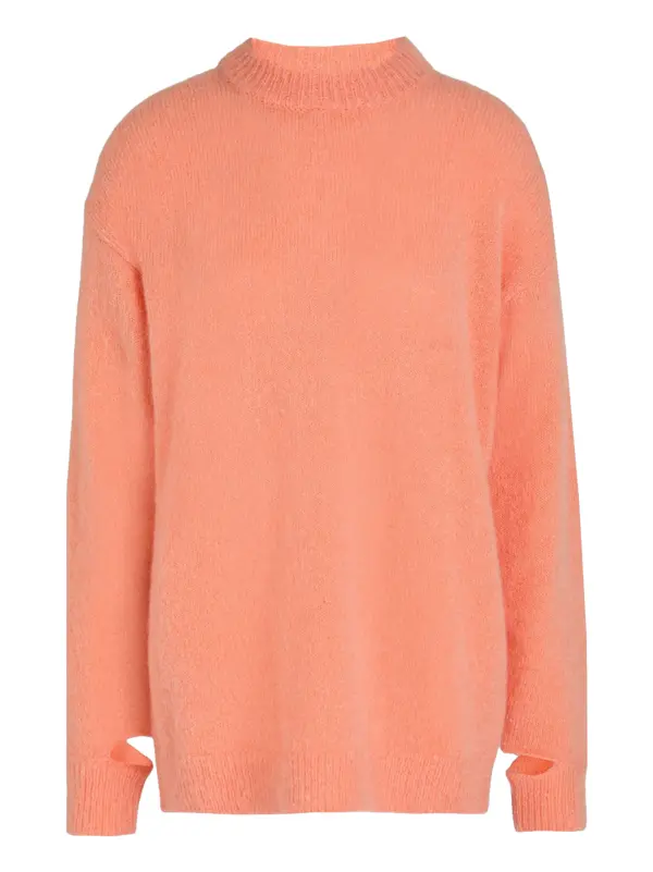 Tibi Cutout Mohair-blend Sweater - Peach