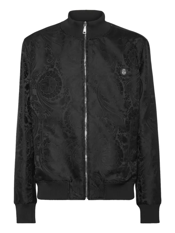 BILLIONAIRE Jacquard Bomber Jacket - Black