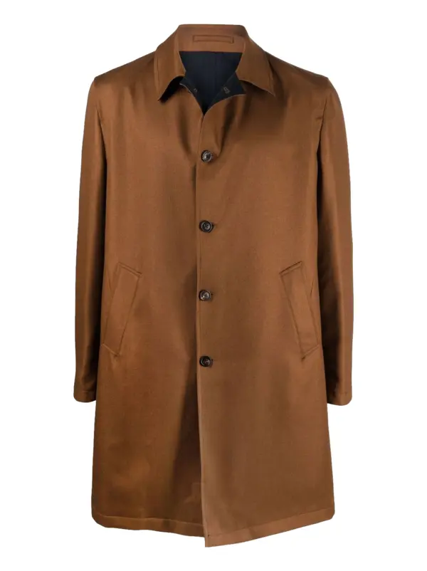 LARDINI Reversible Buttoned-up Coat - Brown