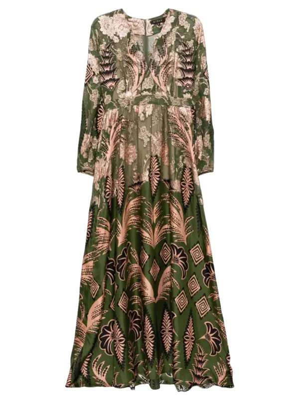 Biyan Empire Maxi Dress - Green