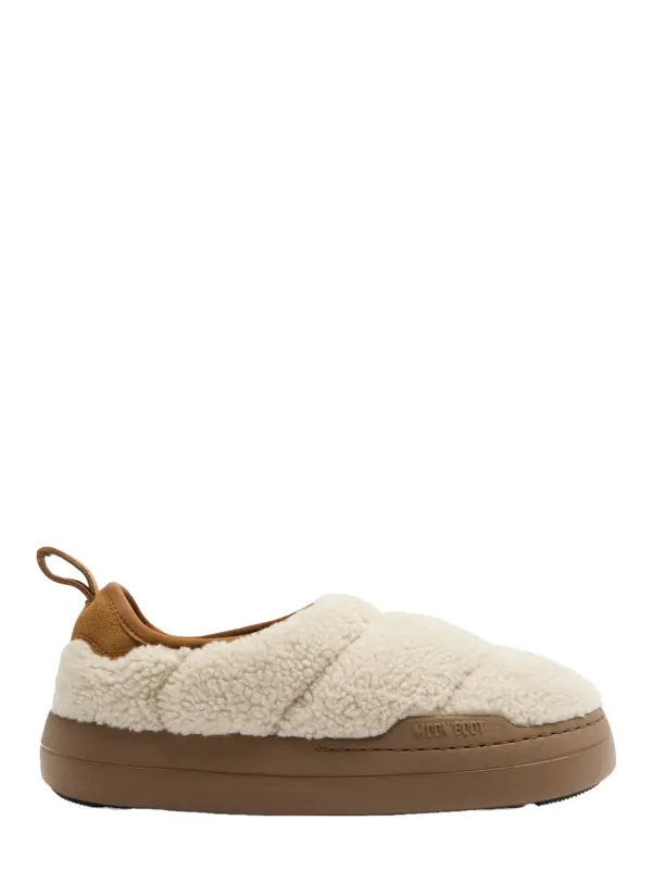 Moon Boot Park Padded Fleece Mules - Ecru