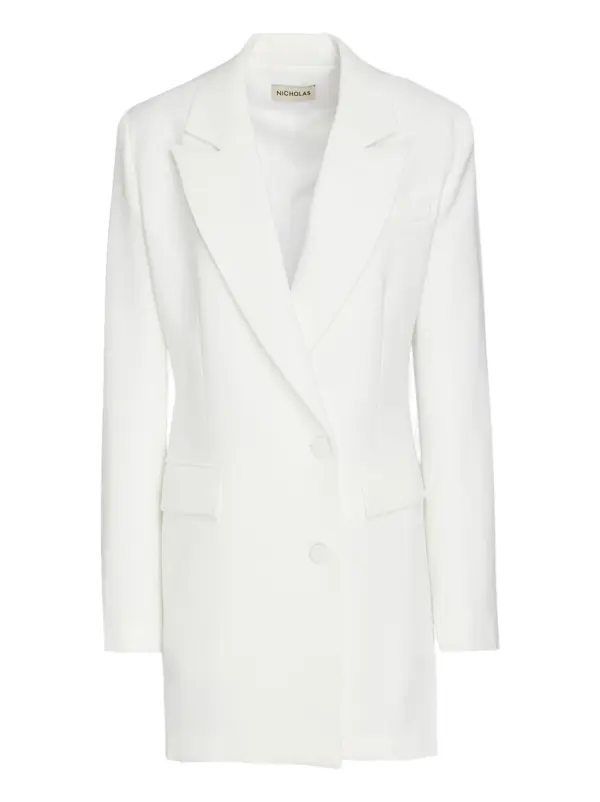 NICHOLAS Double-breasted Crepe Blazer - Ivory