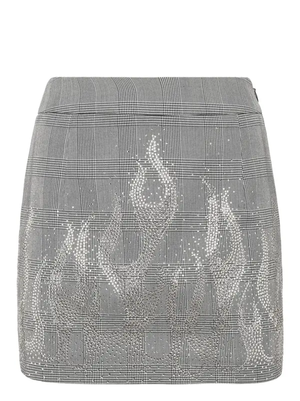 Philipp Plein Flame-appliqué Mini Skirt - Black