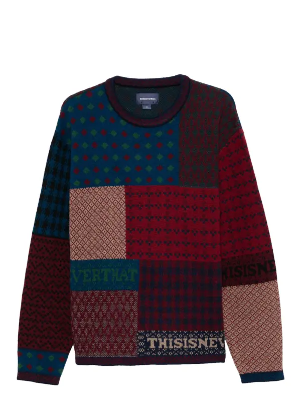 THISISNEVERTHAT Block Knit Sweater - Red