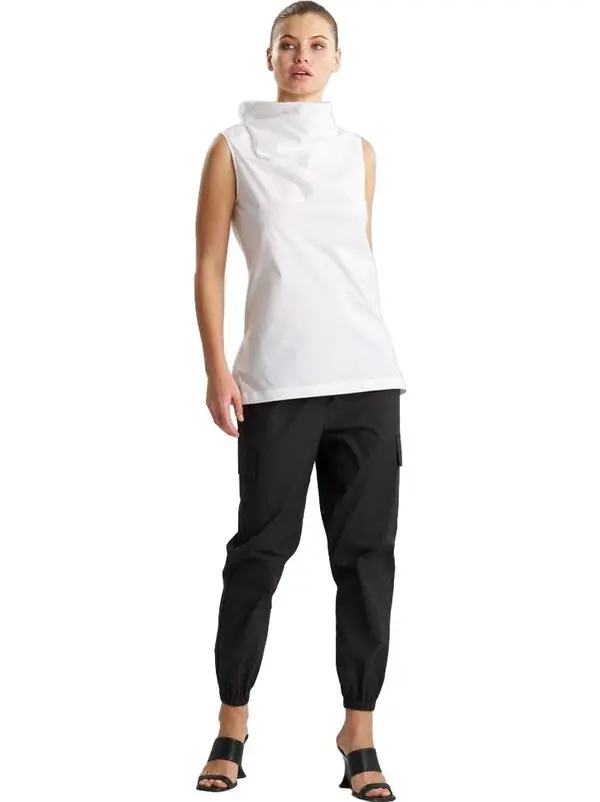 Natori Cotton Poplin Funnel Top - White