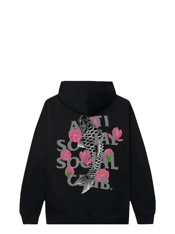 ANTI SOCIAL SOCIAL CLUB 3m Reflective Japanese Koy Pullover Hoodie - Black