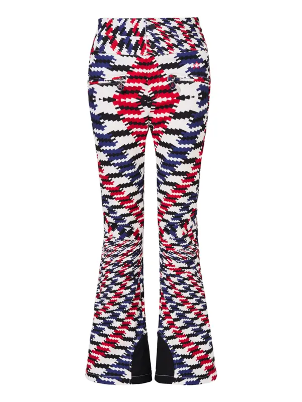 Perfect Moment Houndstooth High-waist Aurora Flare Pant - Red-twisted-houndstooth