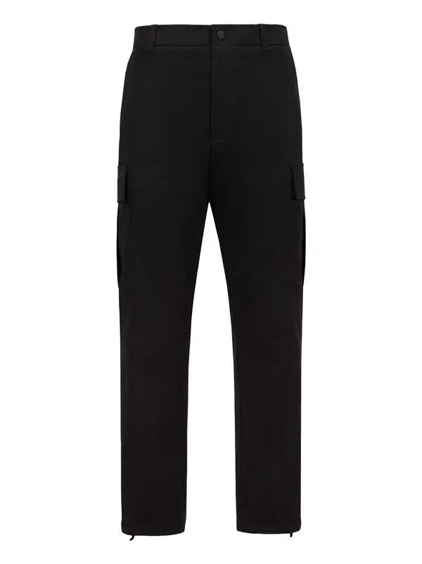 Moncler Cotton Gabardine Cargo Pants - Black
