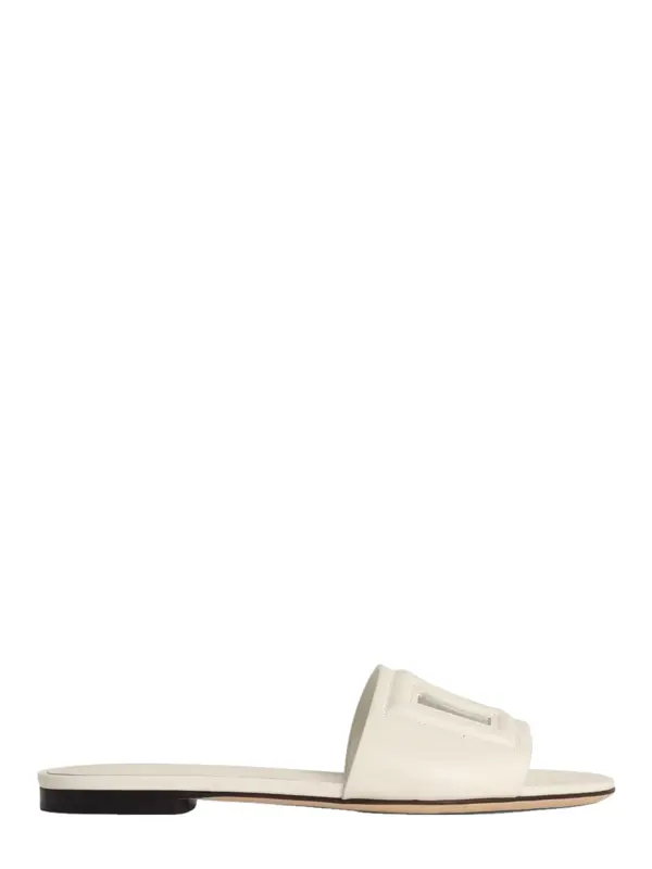 Dolce & Gabbana Leather Slides - White