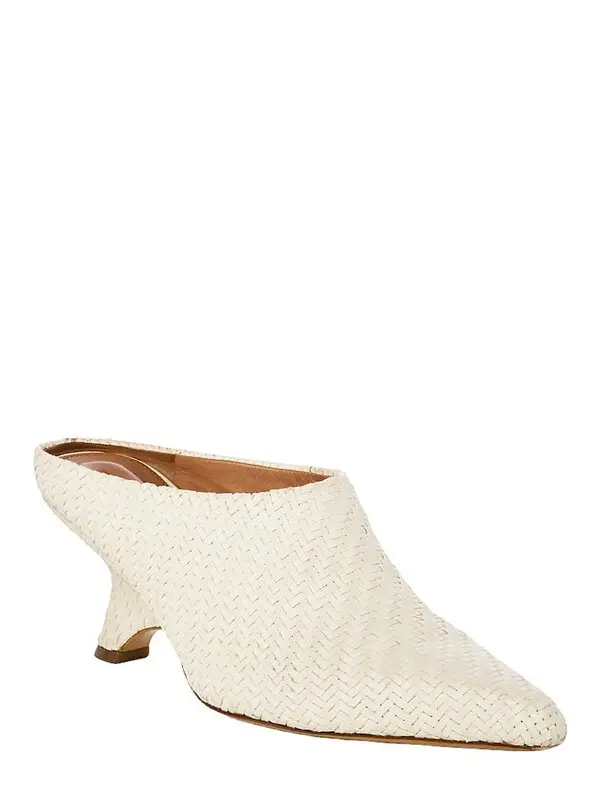 Simkhai Shadow Woven Mules - Ivory