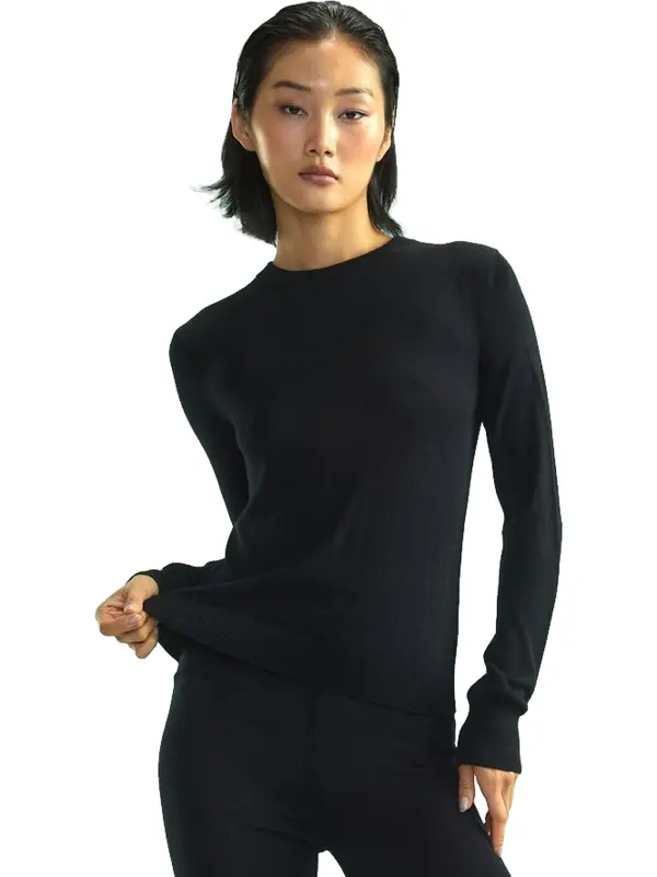 Cynthia Rowley Aspen Crewneck Knit Top - Black