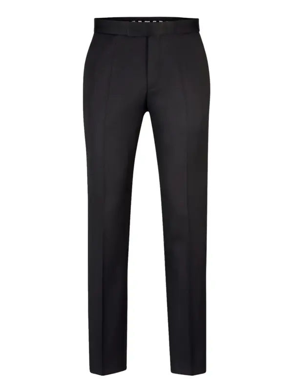 Hugo Boss Tapered-leg Virgin Wool Trousers - Black