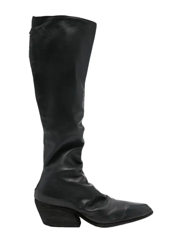 Guidi 55mm Leather Knee High Boots - Black