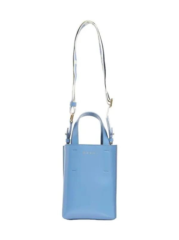 Marni Mini Museo Leather Tote - Turquoise