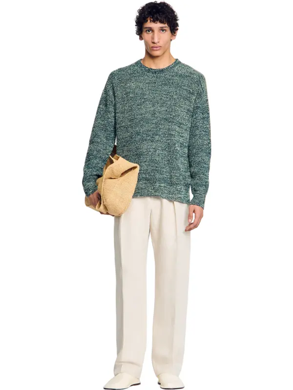 Sandro Marled Chenille Knit Sweater - Super Green