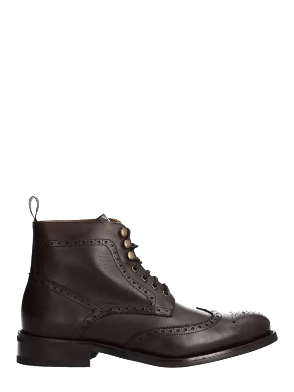 HACKETT Brogue-detail Leather Boots - Brown
